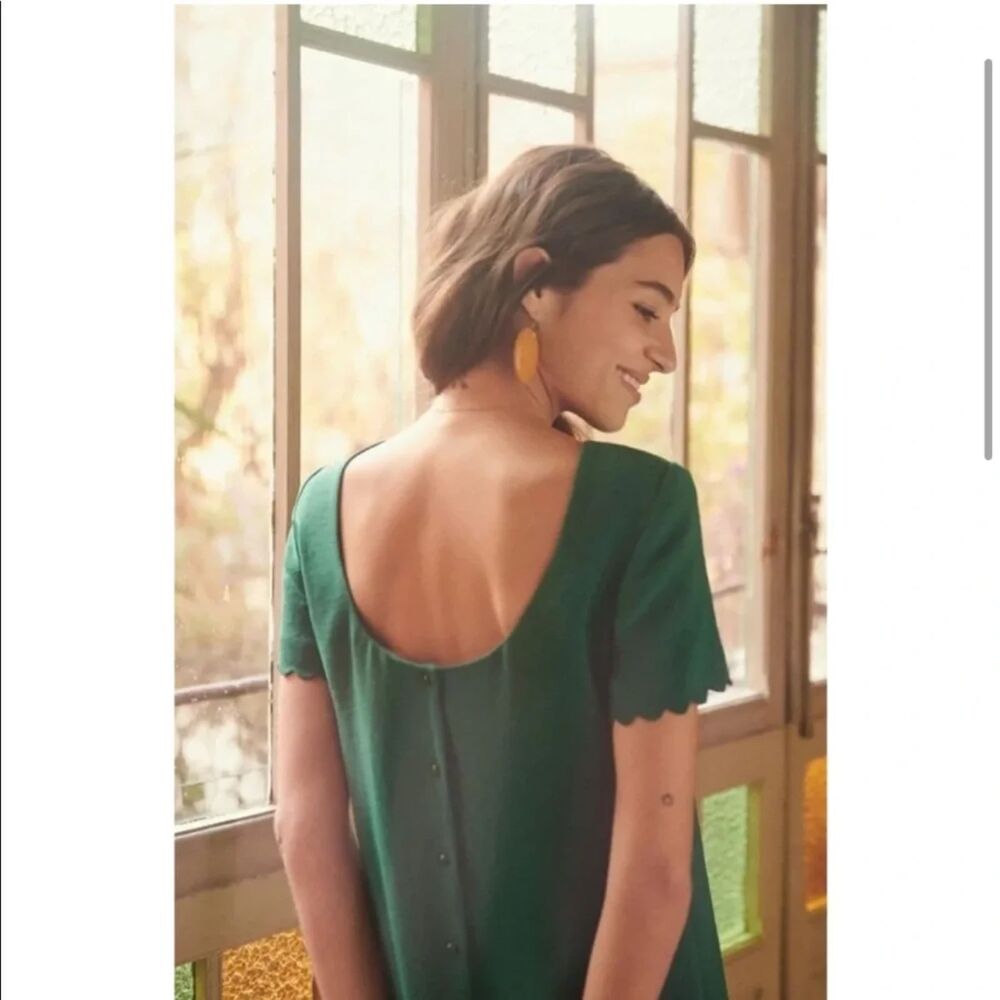 Sezane | Dresses | Sezane Meline Dress Button Up Green Short Sleeve ...